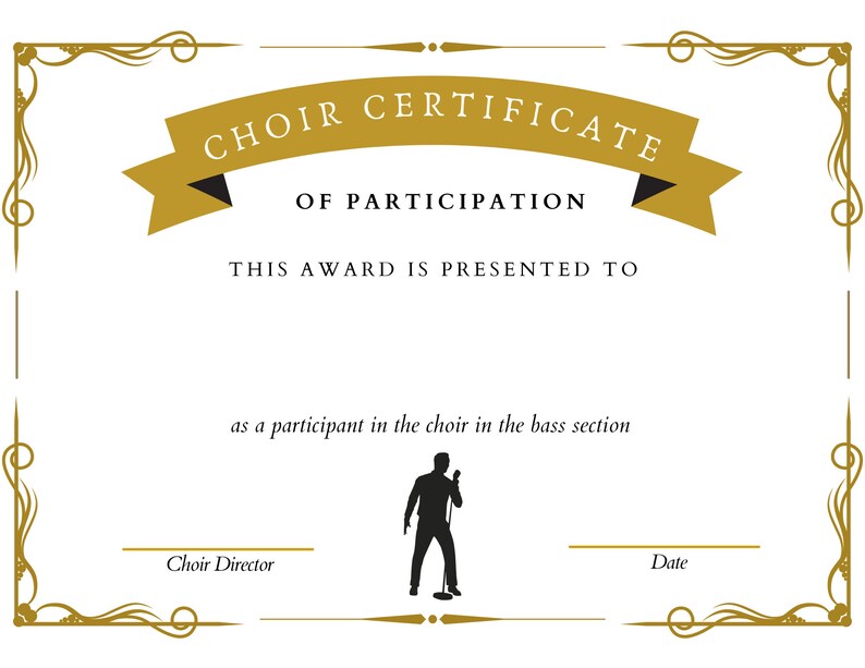 Chorus Fully EDITABLE Award Certificate! Mega Pack-5 Certificates ...