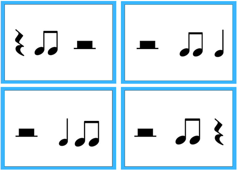Rhythm Music Flash Cards. Elementary and Intermediate Skill Level, Clap ...