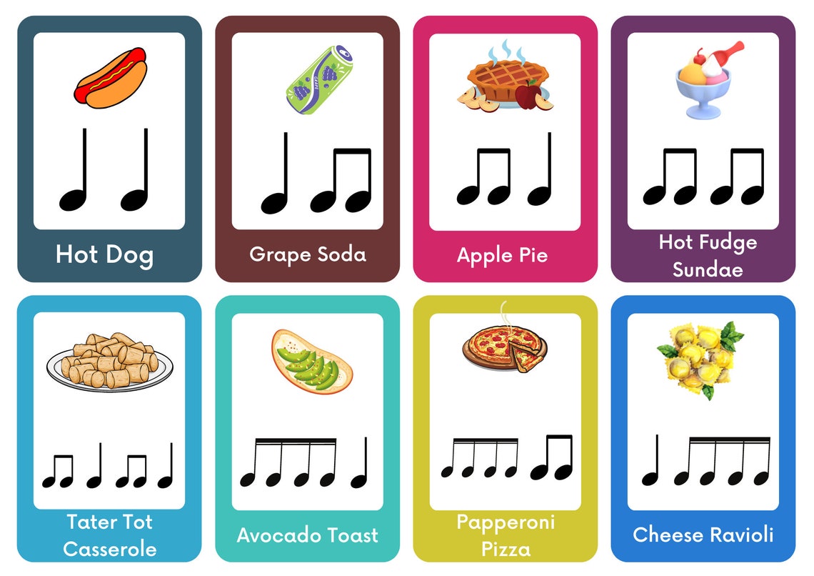 Rhythm Music Flash Cards. Vocalize-clap-count. Digital Basic - Etsy