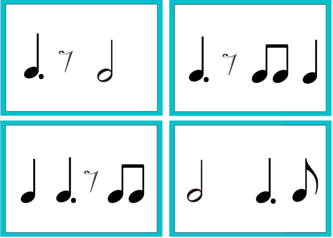 Rhythm Music Flash Cards. Elementary and Intermediate Skill Level, Clap ...