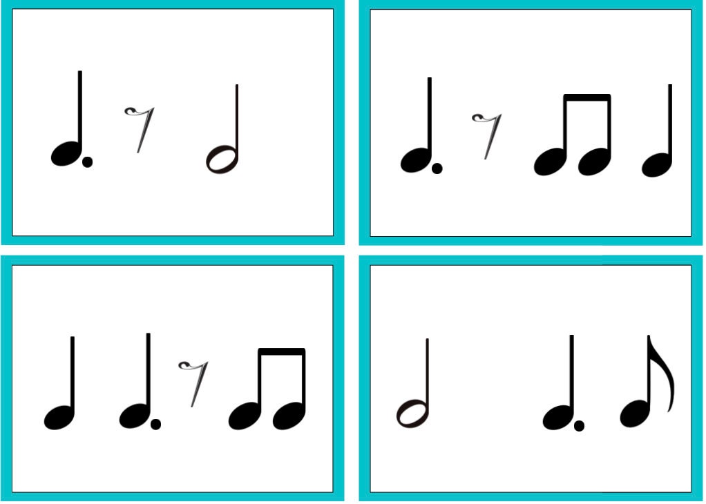 Rhythm Music Flash Cards. Elementary and Intermediate Skill Level, Clap ...