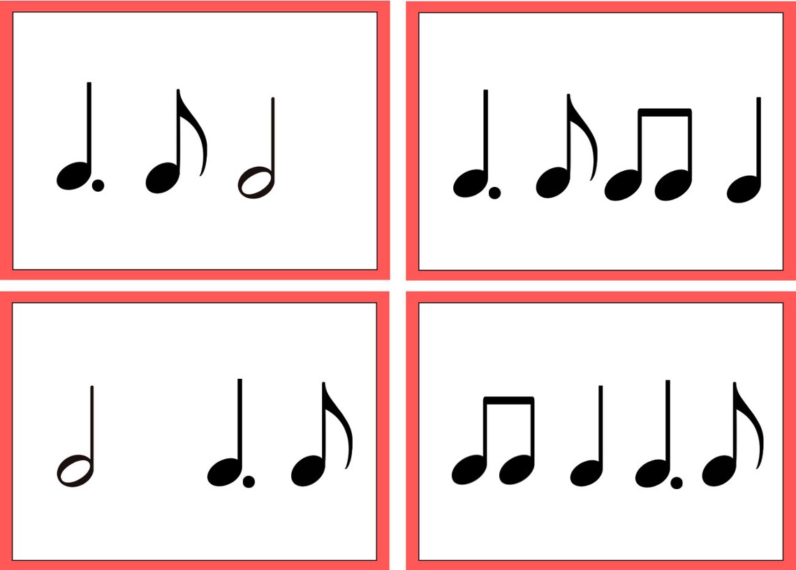 Rhythm Music Flash Cards. Elementary and Intermediate Skill Level, Clap ...