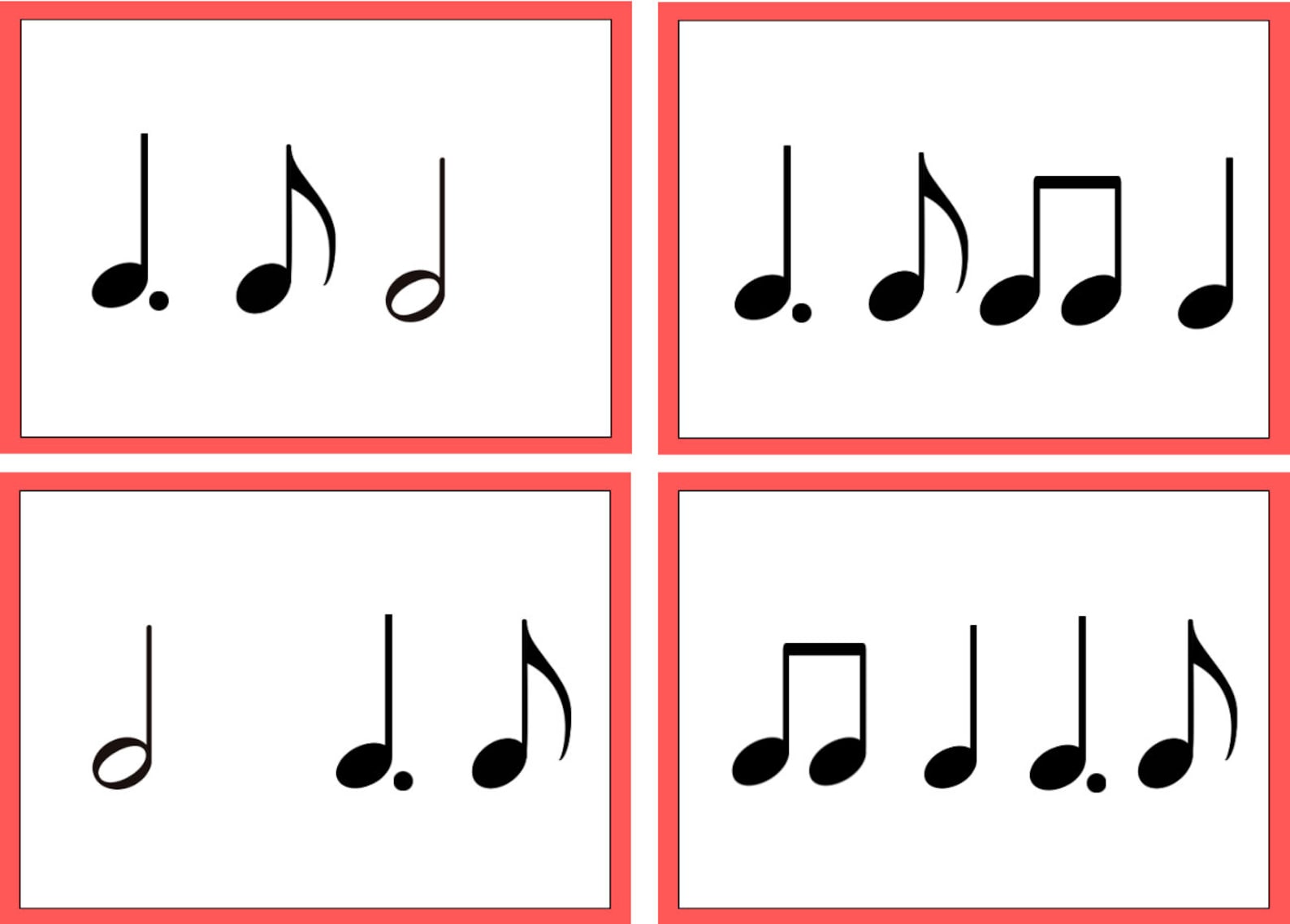 Rhythm Music Flash Cards. Elementary and Intermediate Skill Level, Clap ...