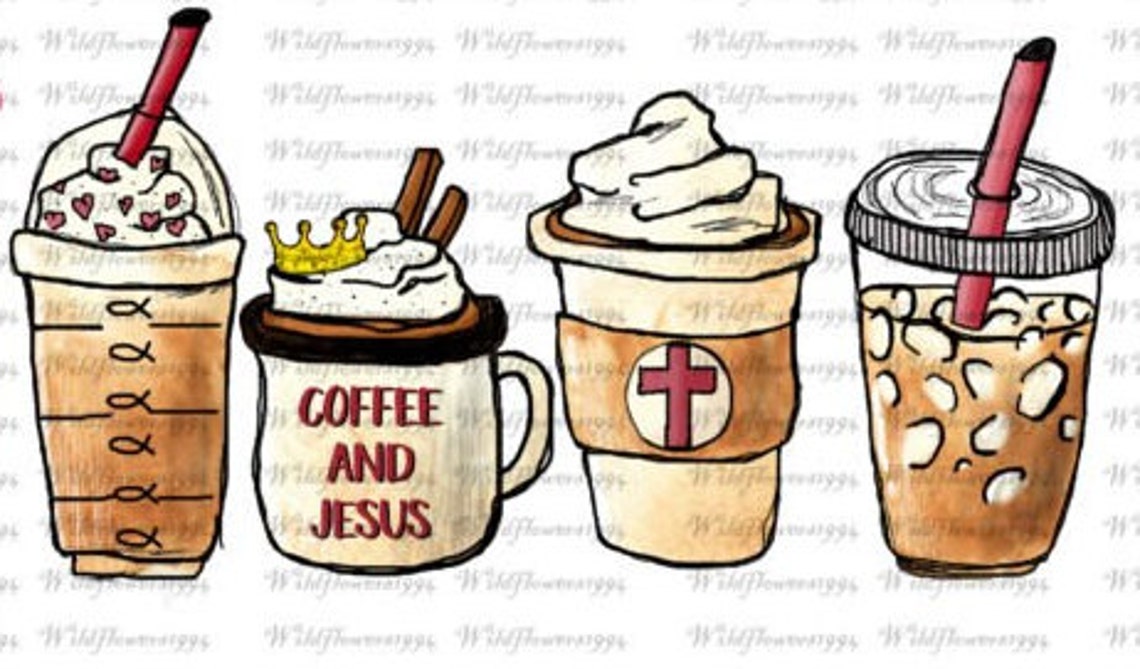 Jesus Coffee PNG, Digital Download, Jesus, Cute Design, Cross, Coffee ...