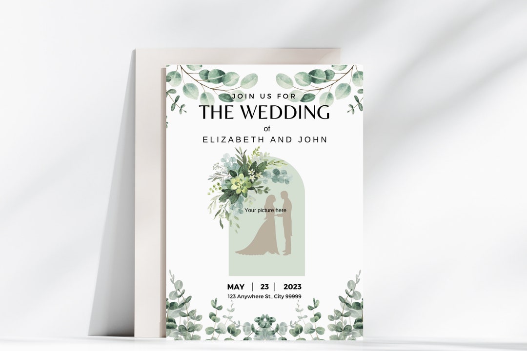 Greenery Wedding Invitation - Etsy