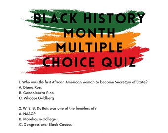 Black History Trivia Multiple Choice for Kids - Etsy