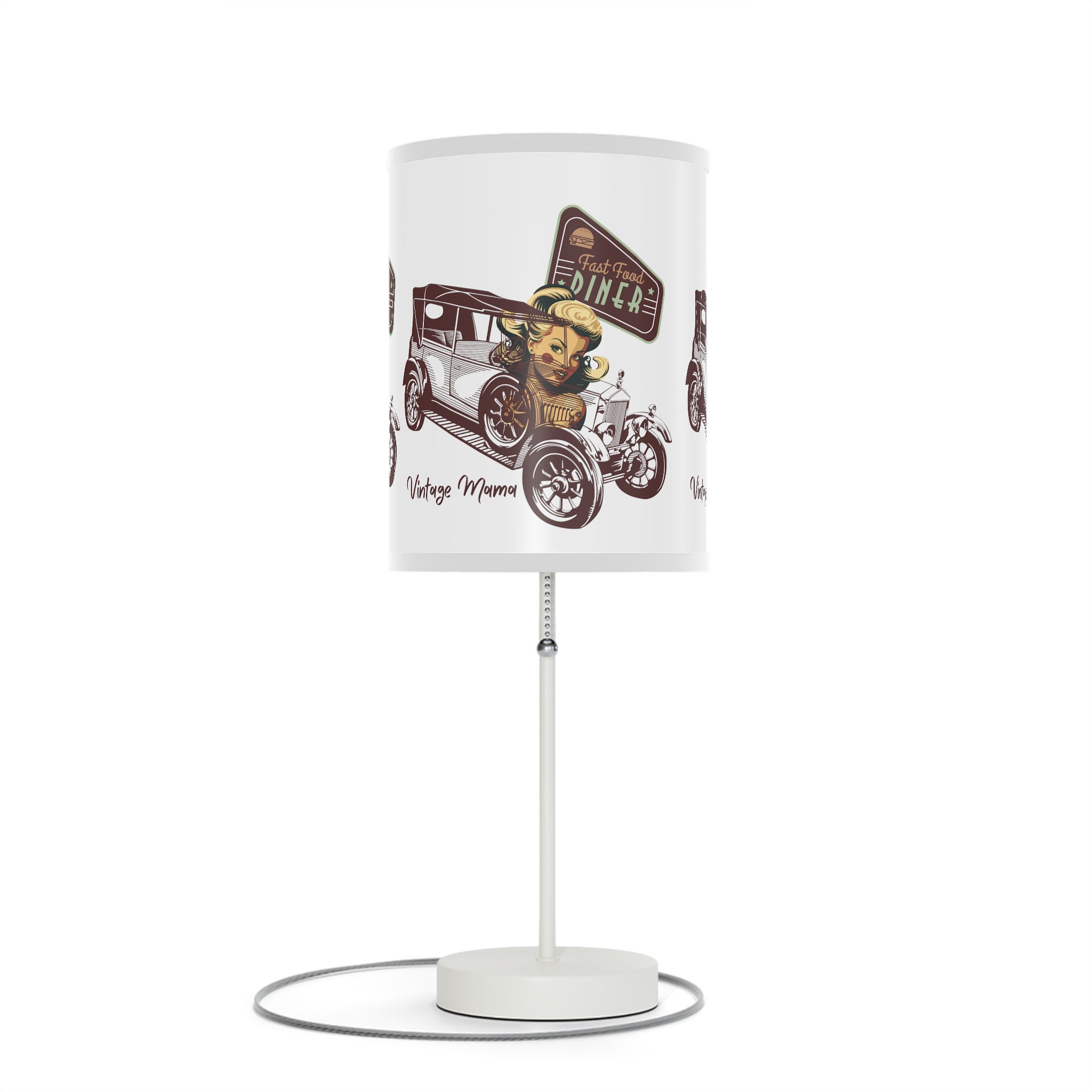 Vintage Mama 1950's Diner Fast Food Steel Base Lamp, Retro Pin up Girl ...