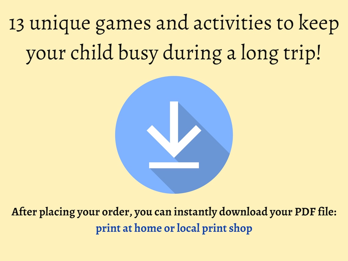 Printable Road Trip Games Bundle "kids" Activity Pack Featuring Summer ...