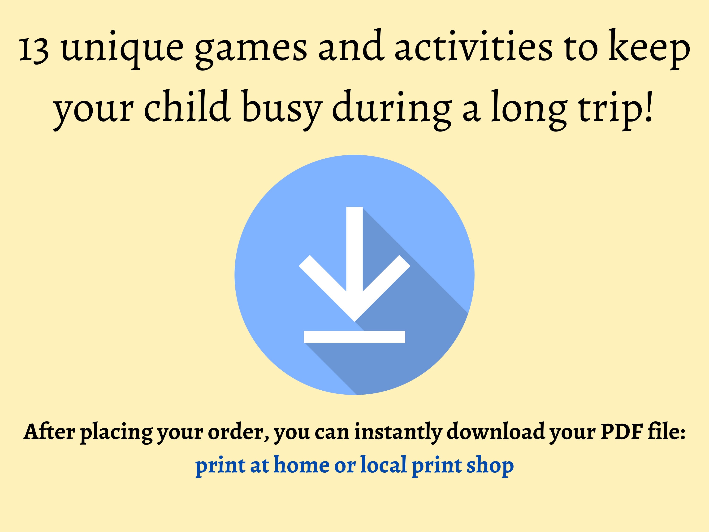 Printable Road Trip Games Bundle "kids" Activity Pack Featuring Summer ...