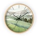 Watercolor Nature Wall Clock, Nature Lover Gift Featuring Mountains and ...