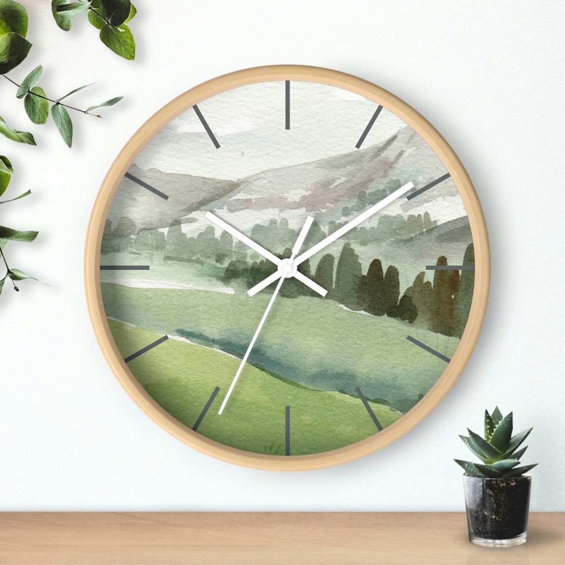 Watercolor Nature Wall Clock Nature Lover Gift Featuring - Etsy