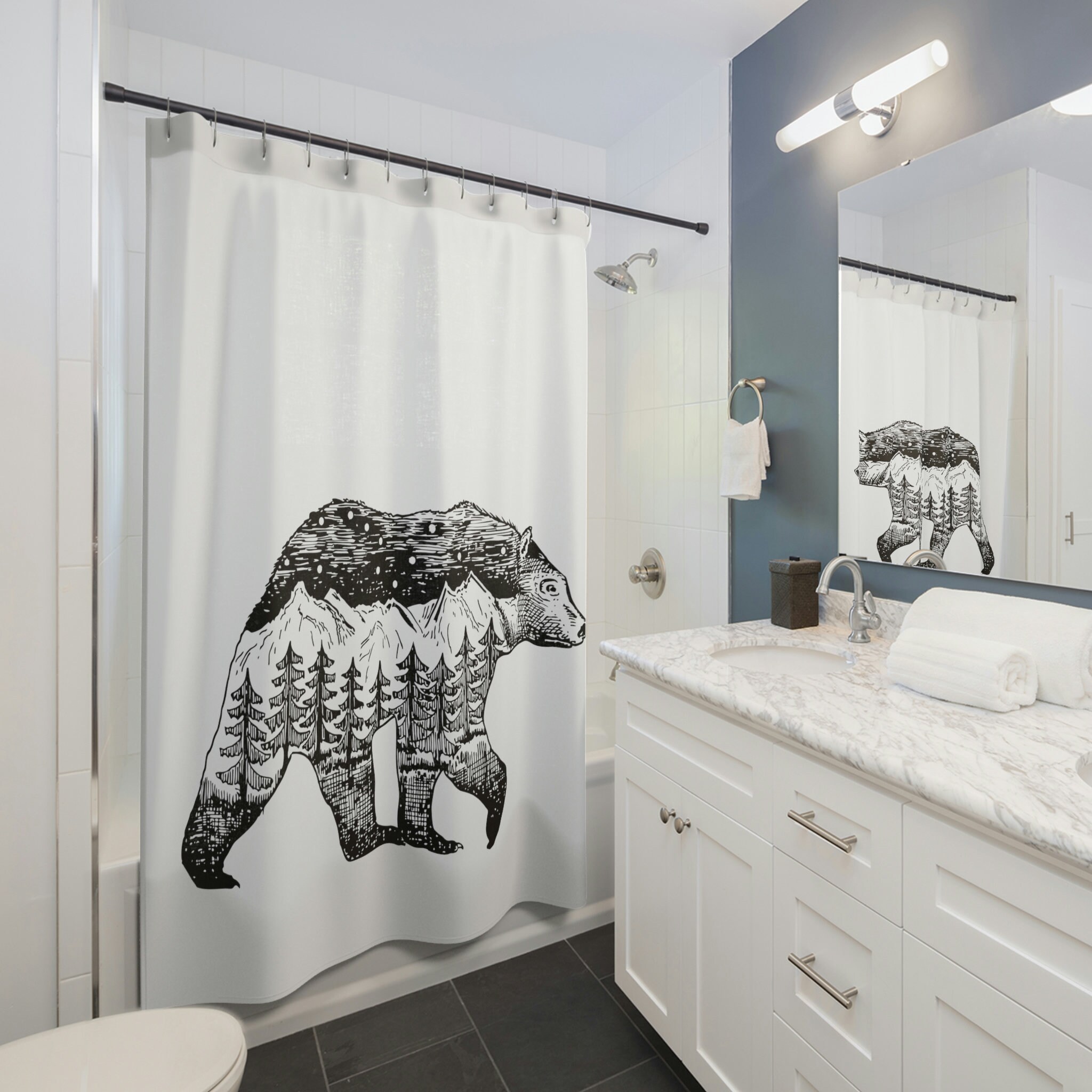 White Wilderness Bear Themed Shower Curtains - Perfect for Cabin ...