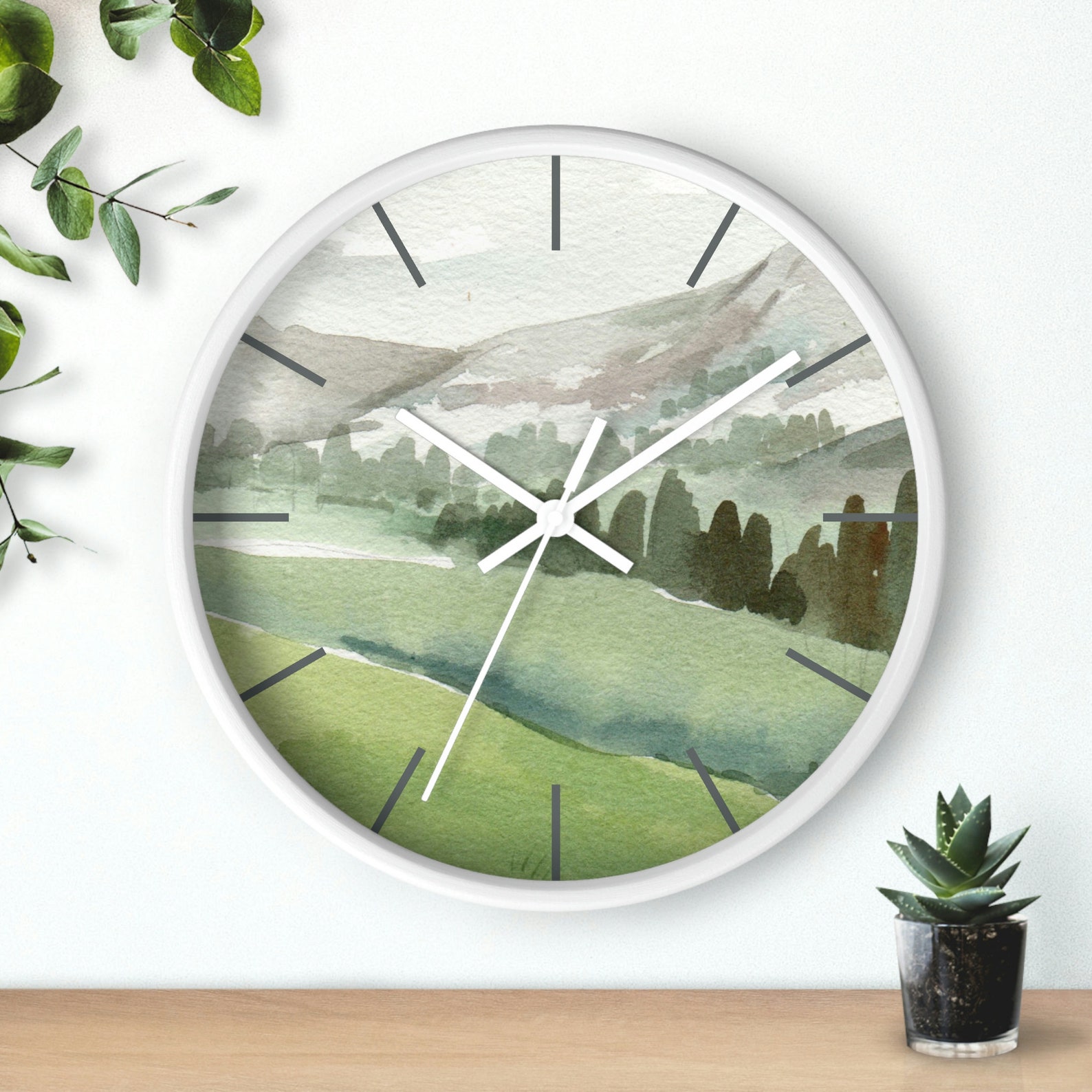 Watercolor Nature Wall Clock Nature Lover Gift Featuring - Etsy