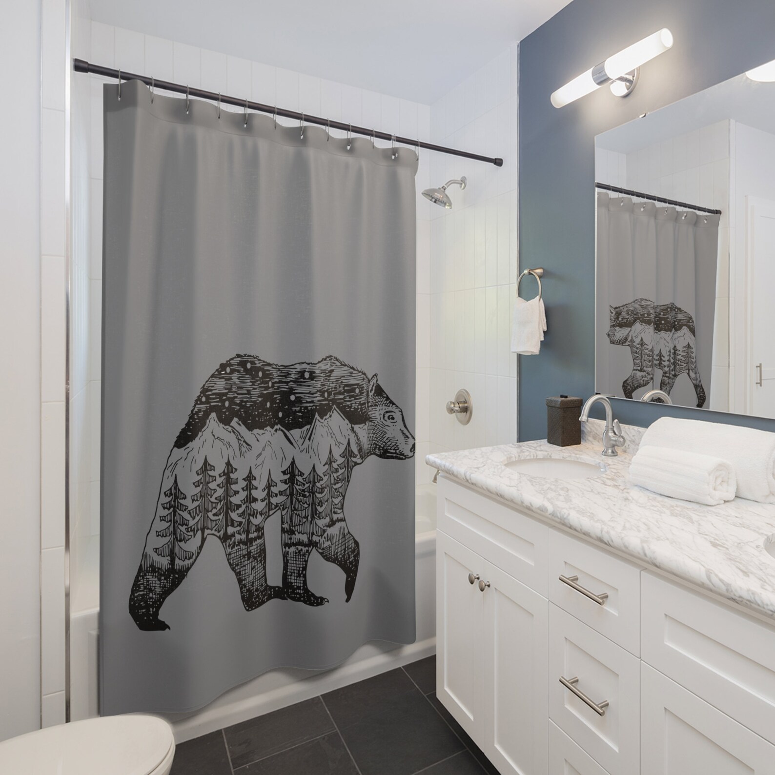 Wilderness Bear Themed Shower Curtains - Perfect for Cabin, Nature ...