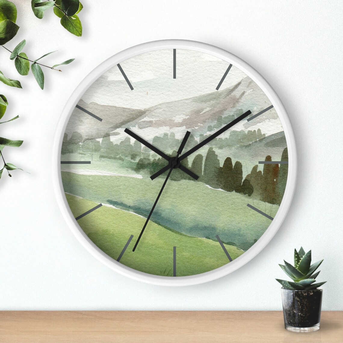 Watercolor Nature Wall Clock Nature Lover Gift Featuring - Etsy