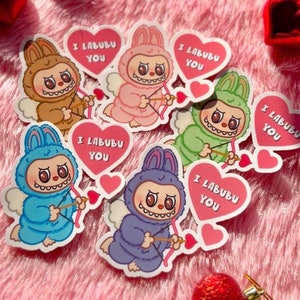 I Labubu You! Labubu Stickers, Labubu Sticker, Valentine Labubu, Labubu ...
