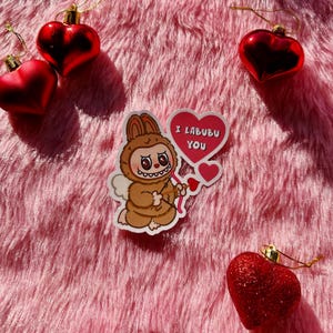 I Labubu You! Labubu Stickers, Labubu Sticker, Valentine Labubu, Labubu ...