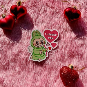 I Labubu You! Labubu Stickers, Labubu Sticker, Valentine Labubu, Labubu ...