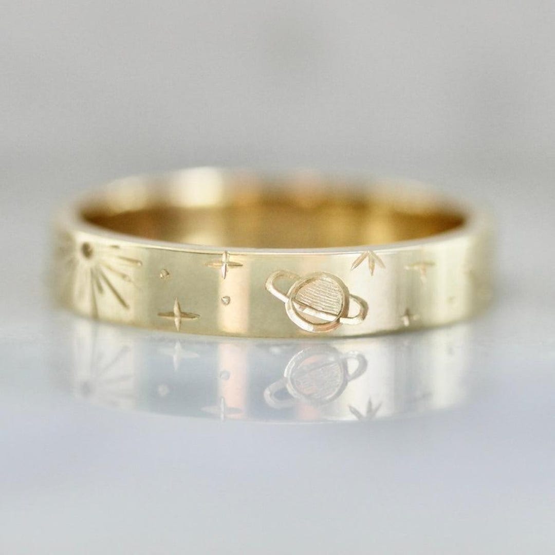 Celestial Band Ring, Moon and Stars Ring, Sun Band Ring, Celestial ...