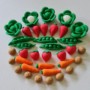 Fondant Sugar Vegetables 'peter Rabbit Garden' Theme Cake/cupcakes ...
