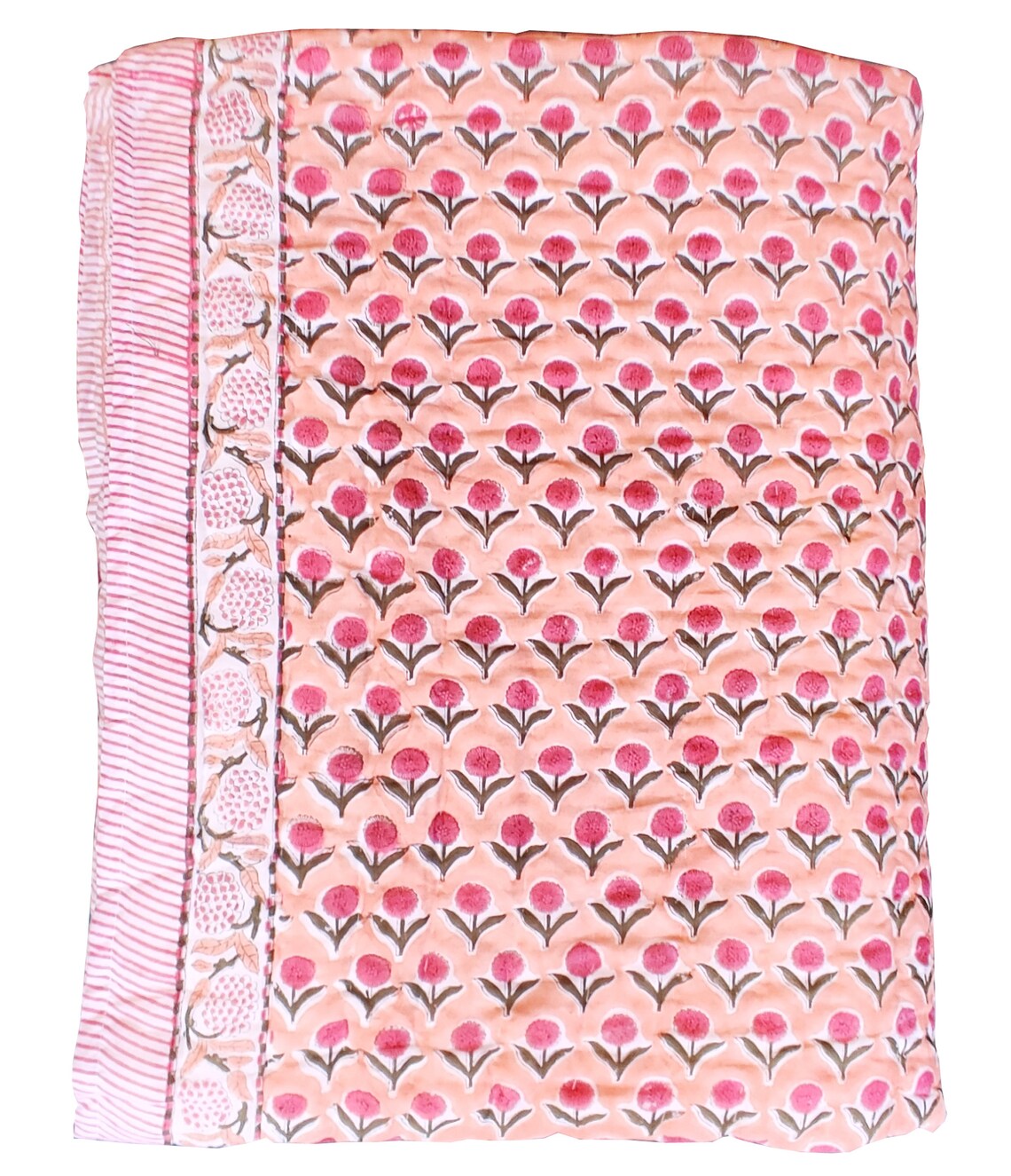 Bedspread Quilt Razai Pink Leaf Print Razai Coverlet Quilt Wholesale ...