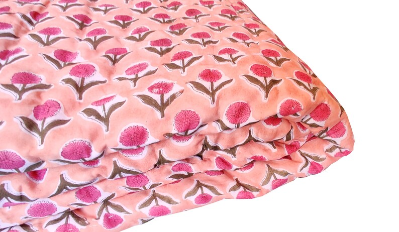 Bedspread Quilt Razai Pink Leaf Print Razai Coverlet Quilt Wholesale ...