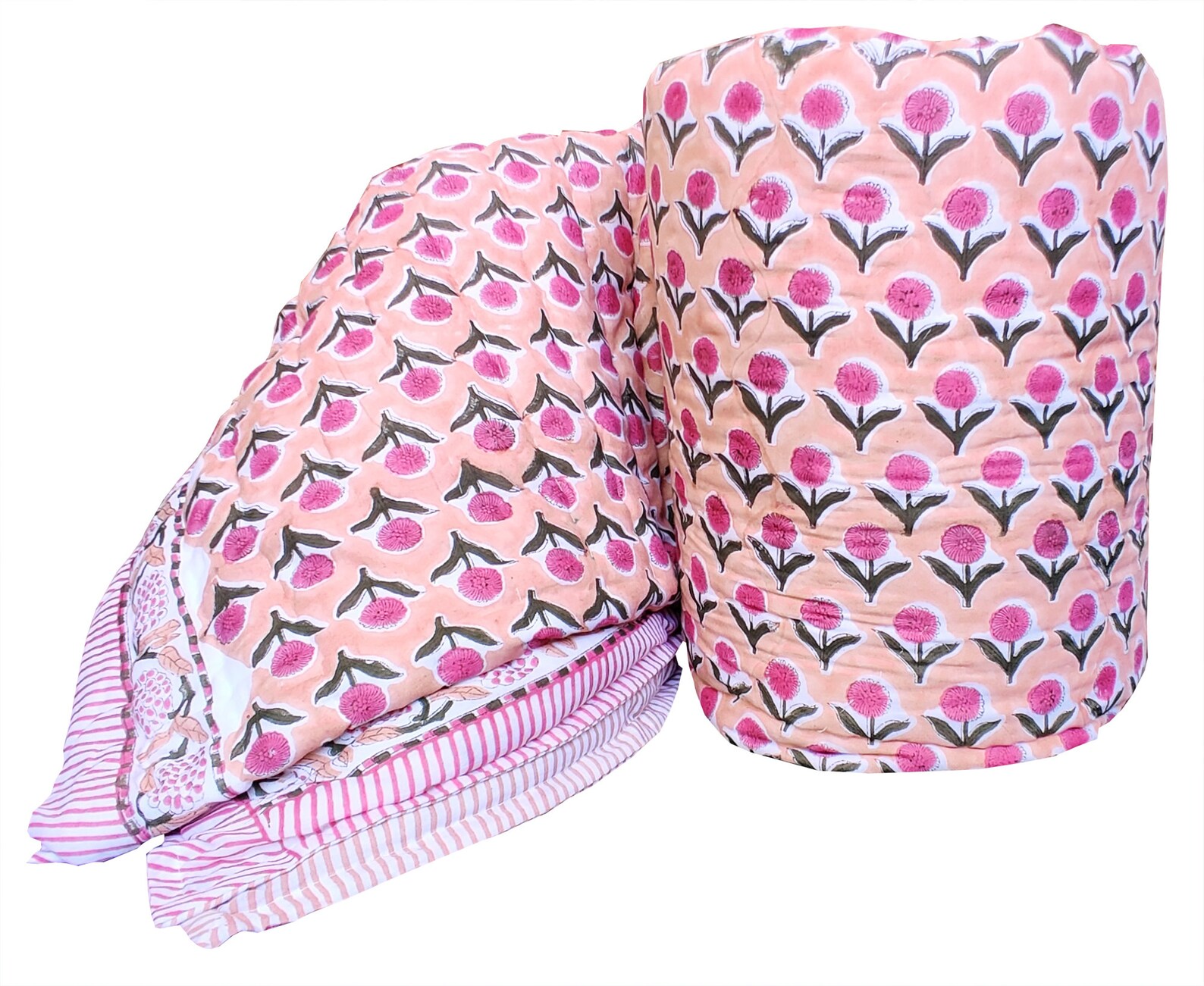 Bedspread Quilt Razai Pink Leaf Print Razai Coverlet Quilt Wholesale ...