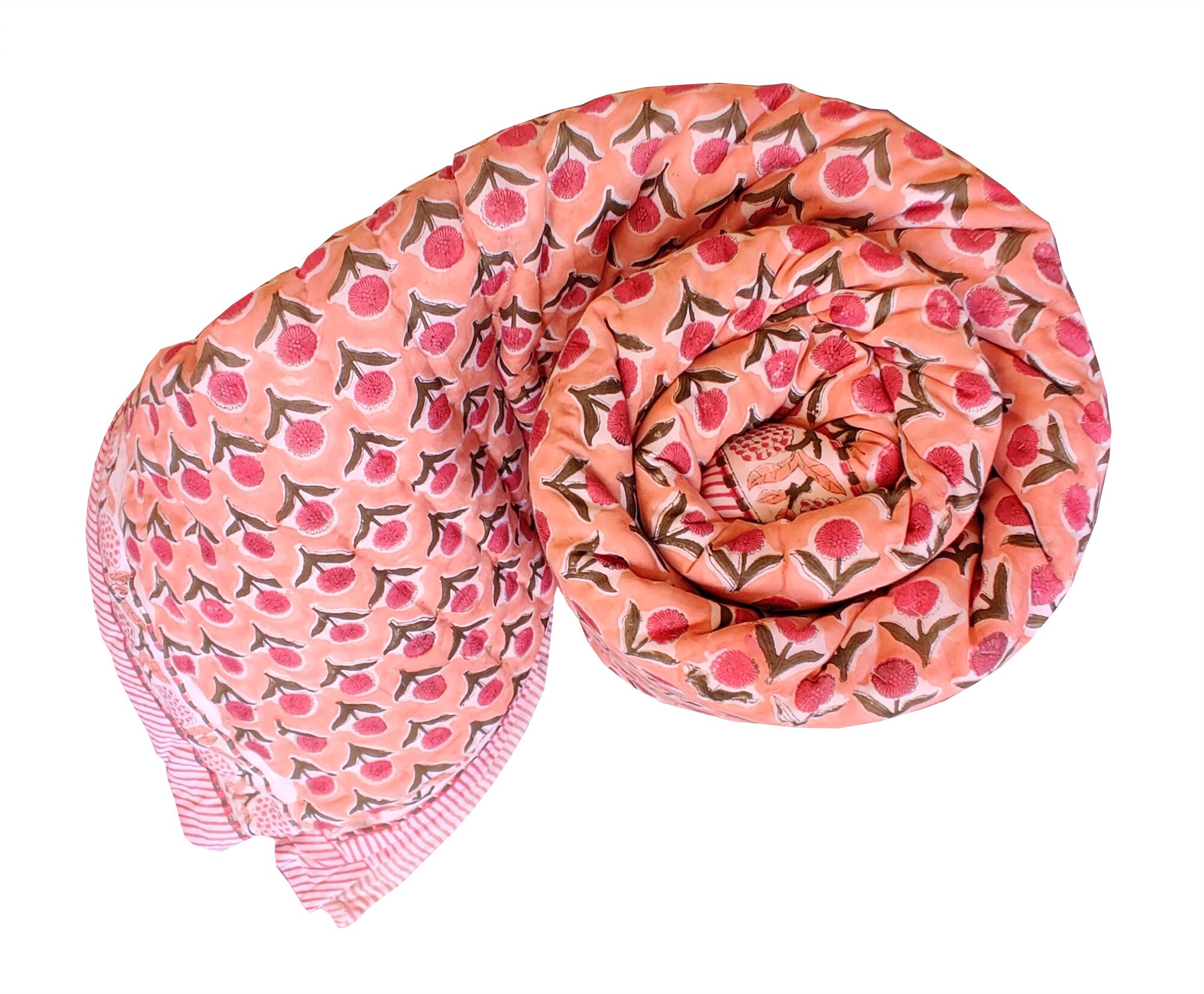 Bedspread Quilt Razai Pink Leaf Print Razai Coverlet Quilt Wholesale ...