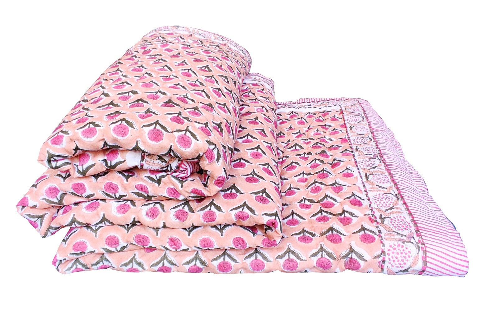 Bedspread Quilt Razai Pink Leaf Print Razai Coverlet Quilt Wholesale ...