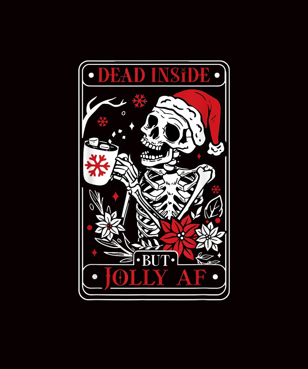 Retro Dead Inside but Jolly AF Funny Skeleton Christmas Png - Etsy