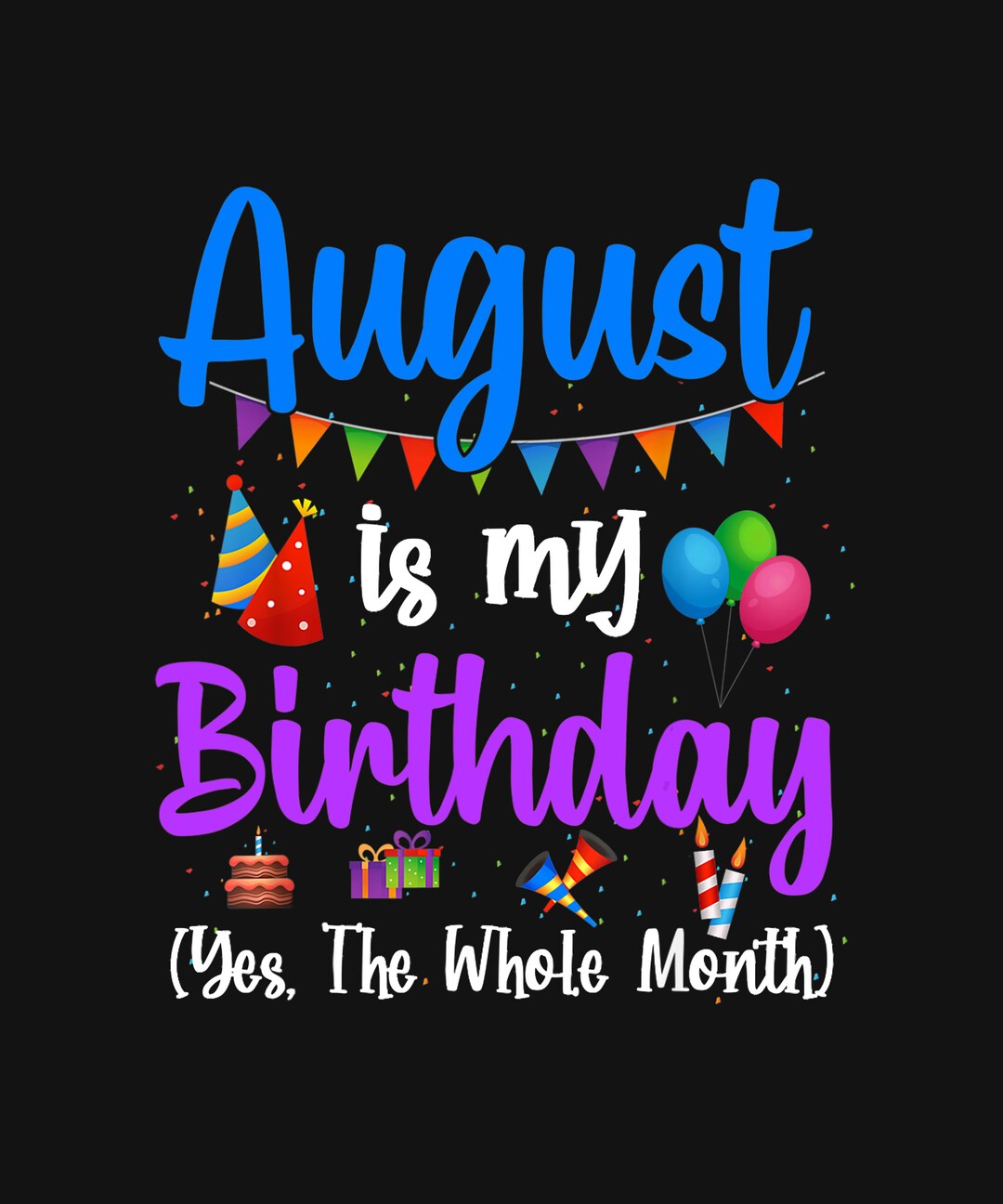 August is My Birthday Yes the Whole Month Funny August Bday - Etsy