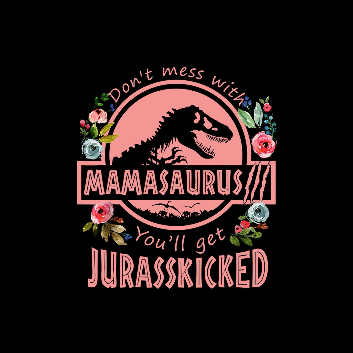 Funny Vintage Mamasaurus T Rex Dinosaur Mama Saurus Women Family ...