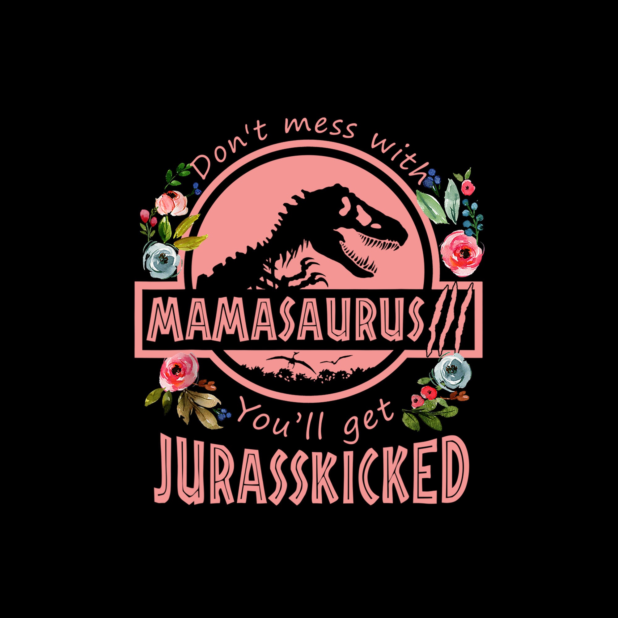 Funny Vintage Mamasaurus T Rex Dinosaur Mama Saurus Women Family ...