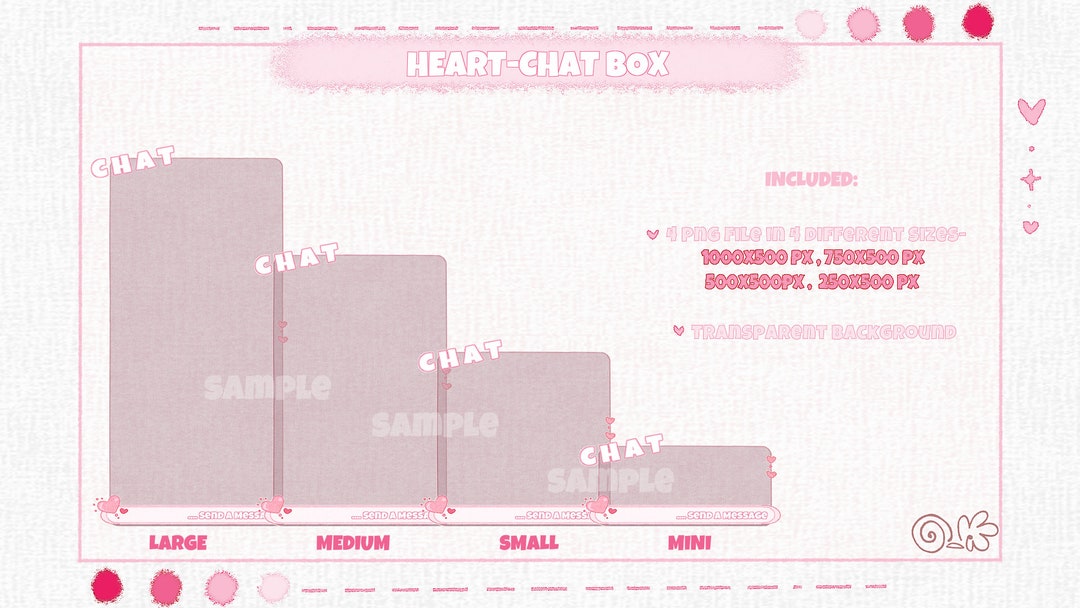 Pink Heart Chat Box Twitch Chat Box Vtuber, Streaming, Gamers, Twitch ...