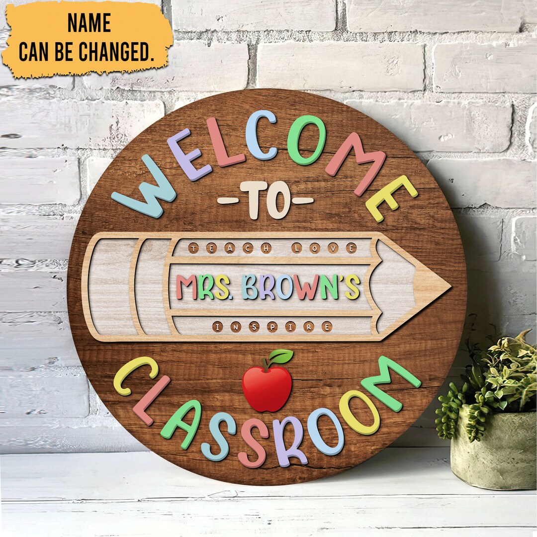 Personalized Welcome to Classroom Wooden Sign Classroom Door - Etsy UK