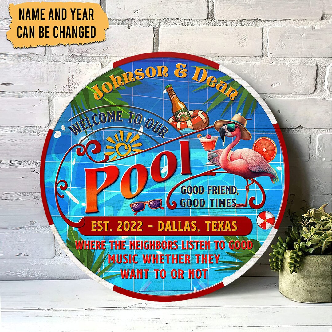 Personalized Welcome to Our Pool Sign Beach Sign Pool Decor - Etsy