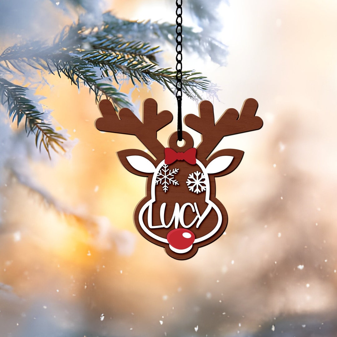 Personalized Reindeer Ornament, Custom Reindeer Family Ornaments ...