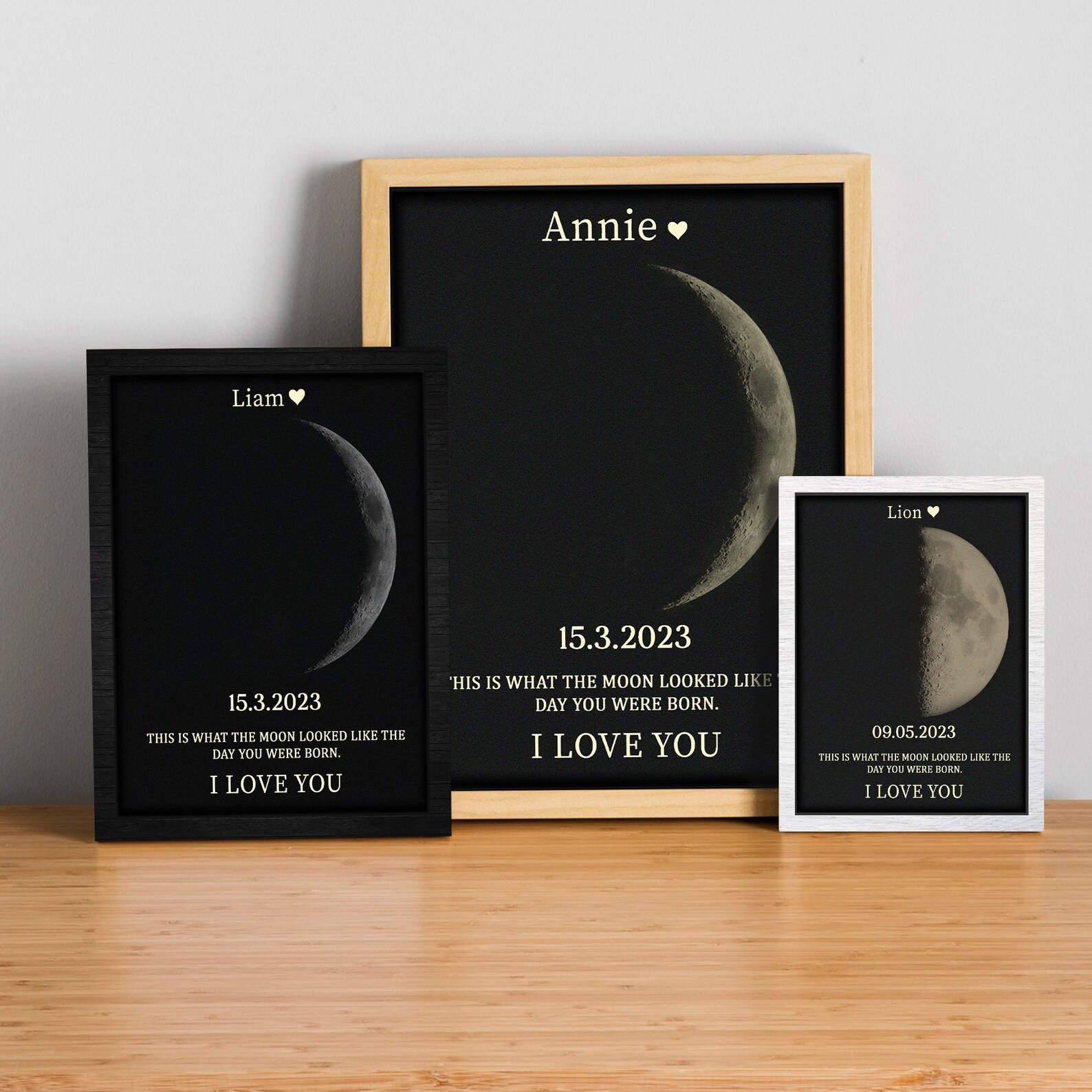 Custom Moon Phase Print Frame, Personalized Moon Phase Frame, Mothers ...
