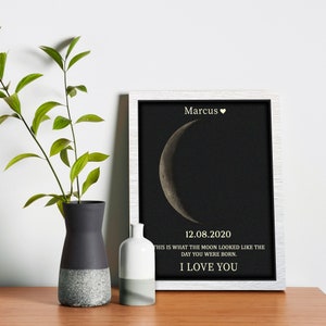 Personalized Moon Phase Frame, Mother’s Day Gift, Custom Moon Phase ...