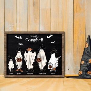 Halloween Ghost Family With Pets Custom Family Portrait Halloween Decor ...