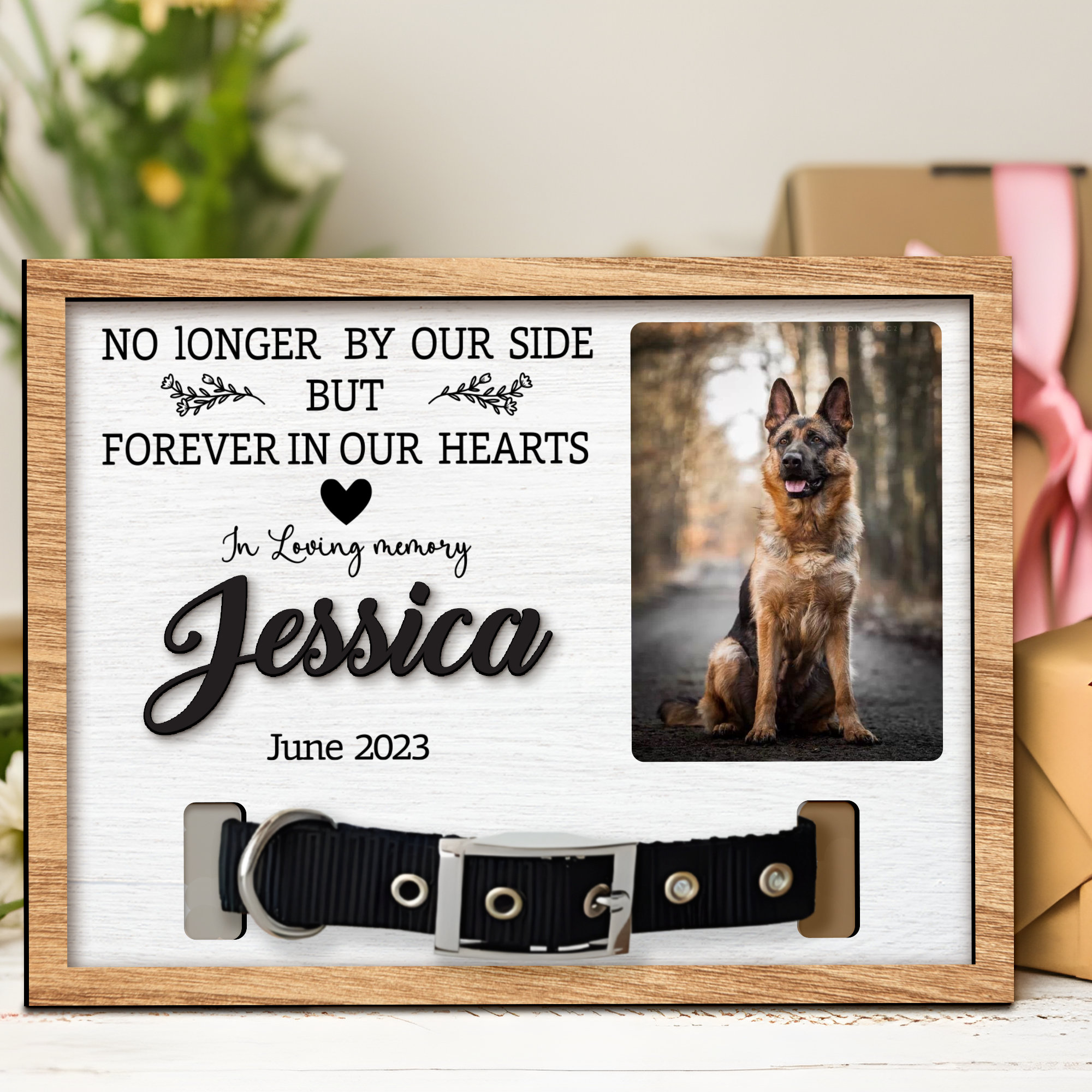 Memorial Pet Collar Sign Dog Memorial Wood Frame With Collar - Etsy