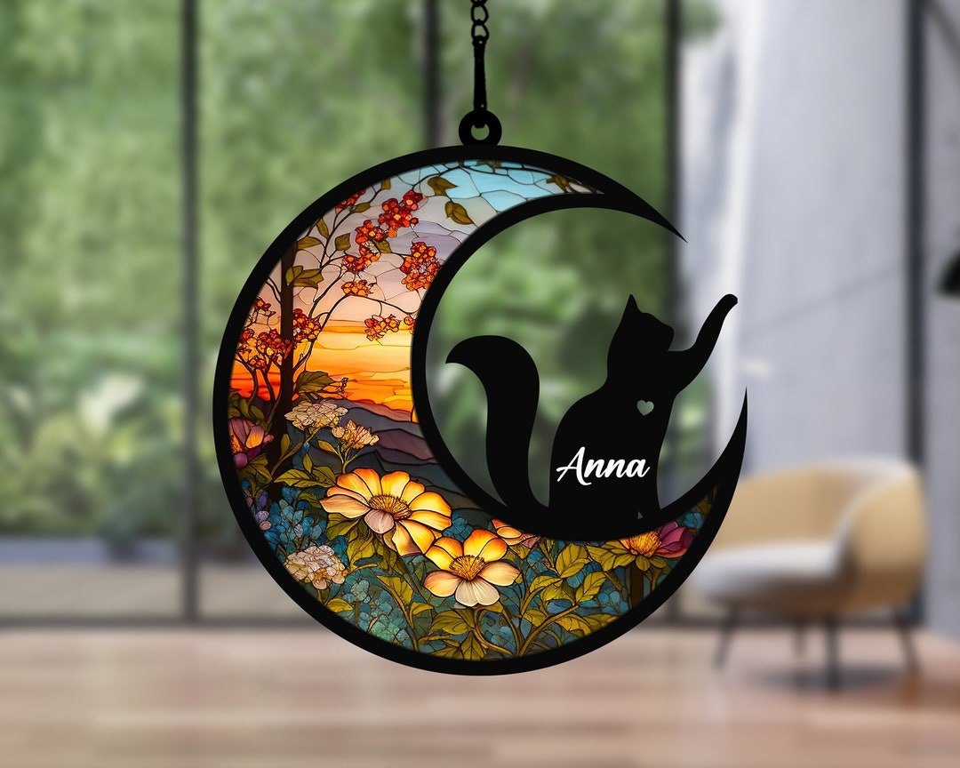 Loss of Pet Sympathy Gift, Cat Memorial Gifts, Pet Memorial Suncatcher ...
