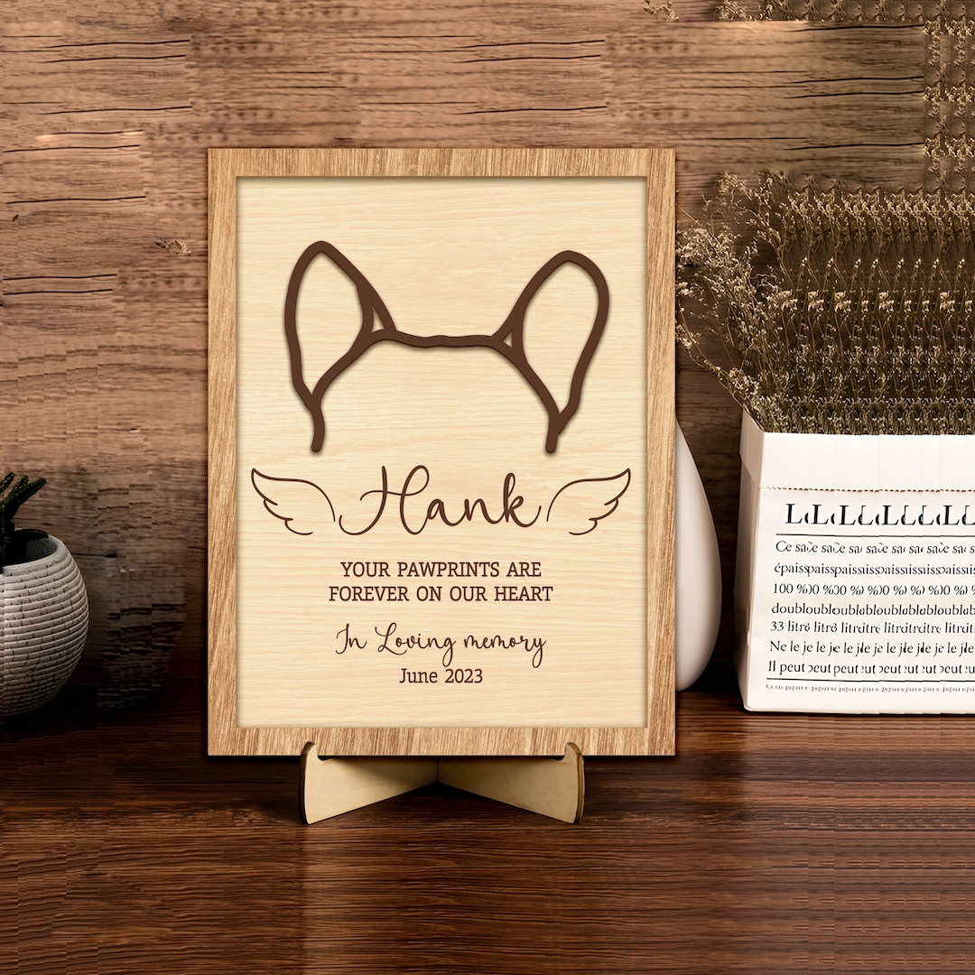 Custom Dog Memorial Wood Frame , Personalized Dog Memorial Gifts ...