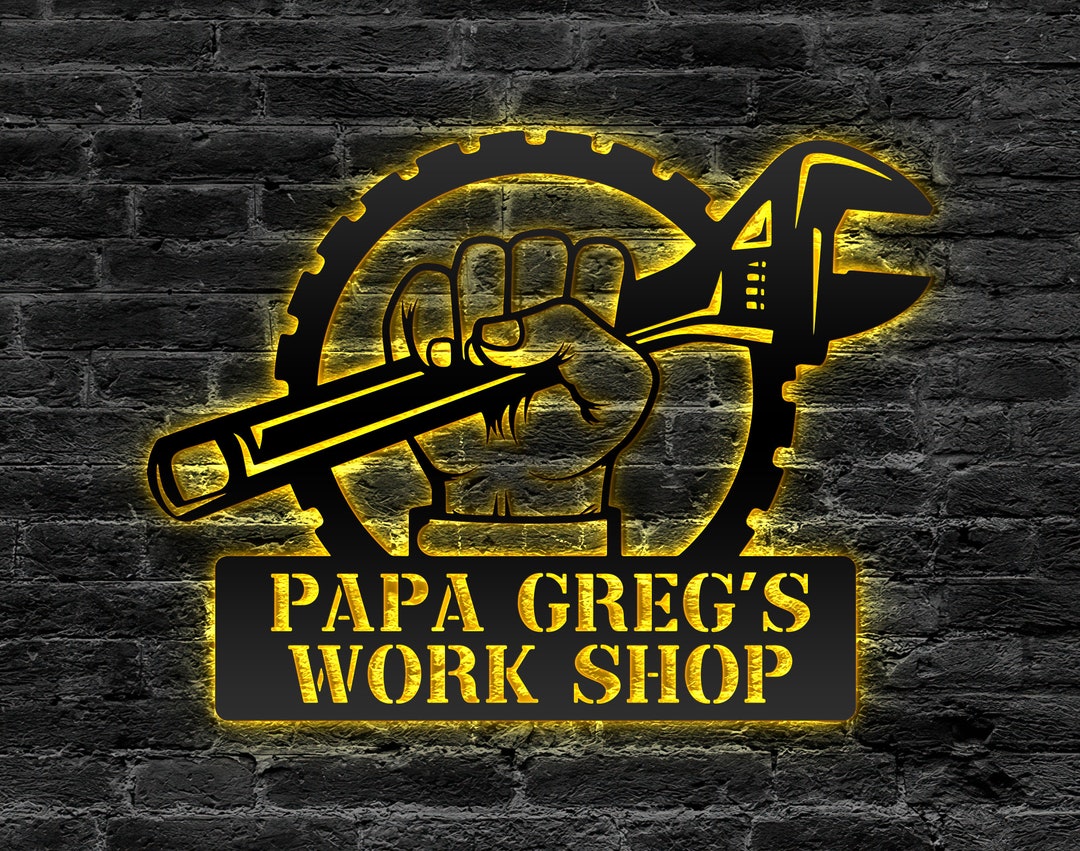 Personalized Fathers Day Sign. Papas Workshop Metal Sign. Fathers Day ...