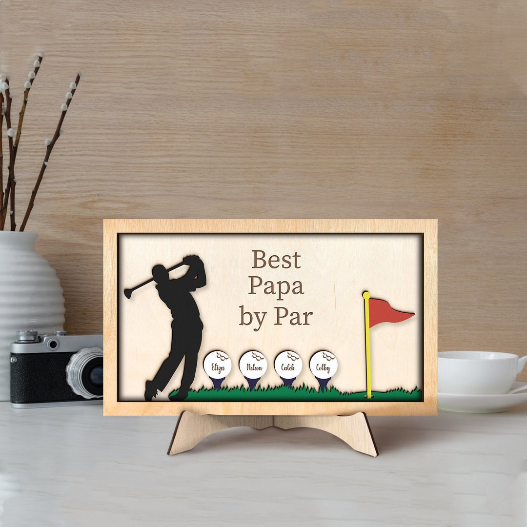 Personalized Wooden Golf Frame Sign, Best Dad by Par Sign,father's Day ...