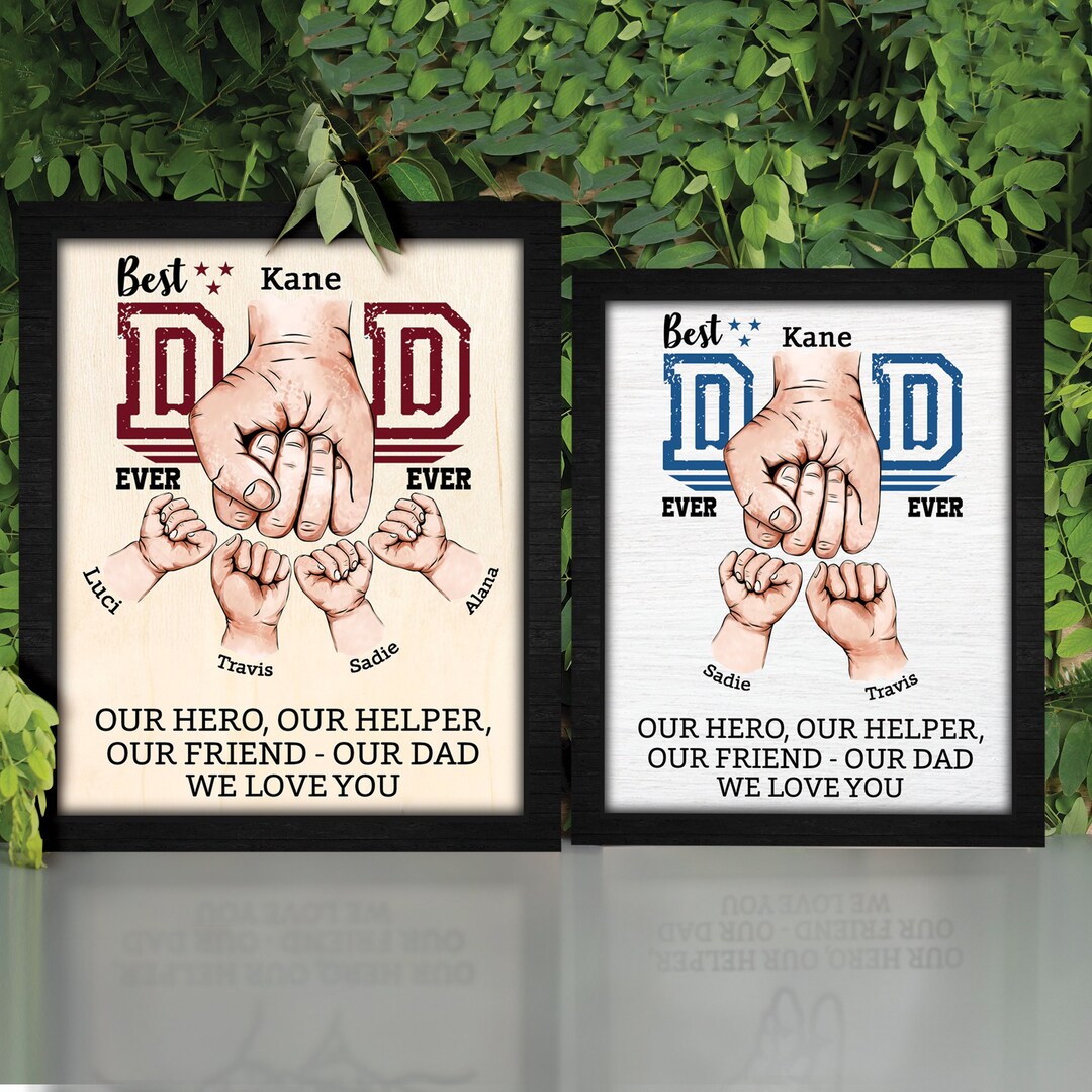 Personalized Bump Dad and Kids Frame Sign, Best Dad Ever Frame, Father ...