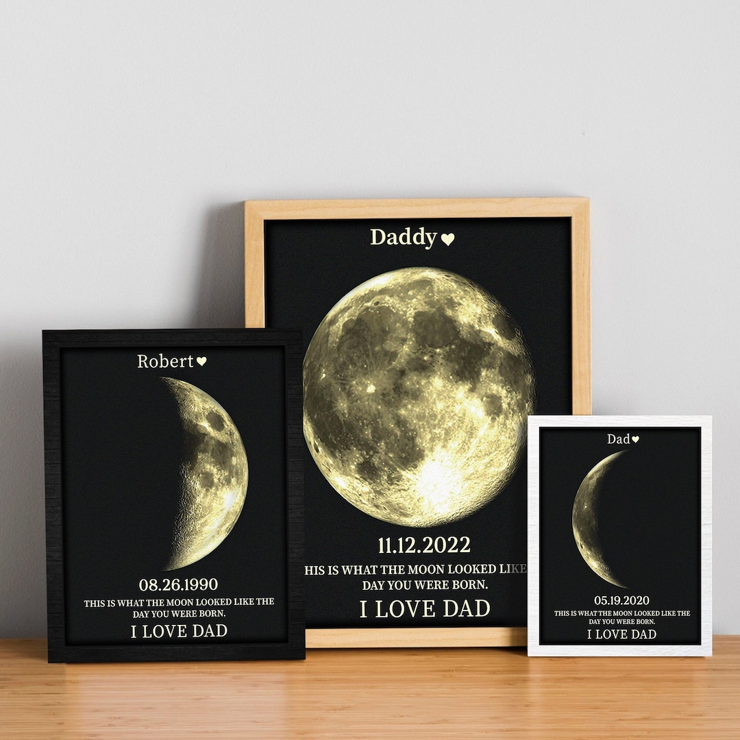 Father’s Day Gift, Personalized Moon Phase Frame, Moon Phase Print, the ...