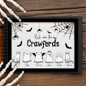 Halloween Ghost Family With Pets, Custom Halloween Family Sign, Custom ...