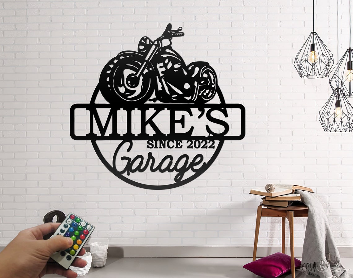 Custom Motorcycle Garage Sign Personalized Name Metal Plaque - Etsy