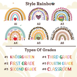 Personalized Teacher Door Sign, Custom Teacher Name Sign, Rainbow ...